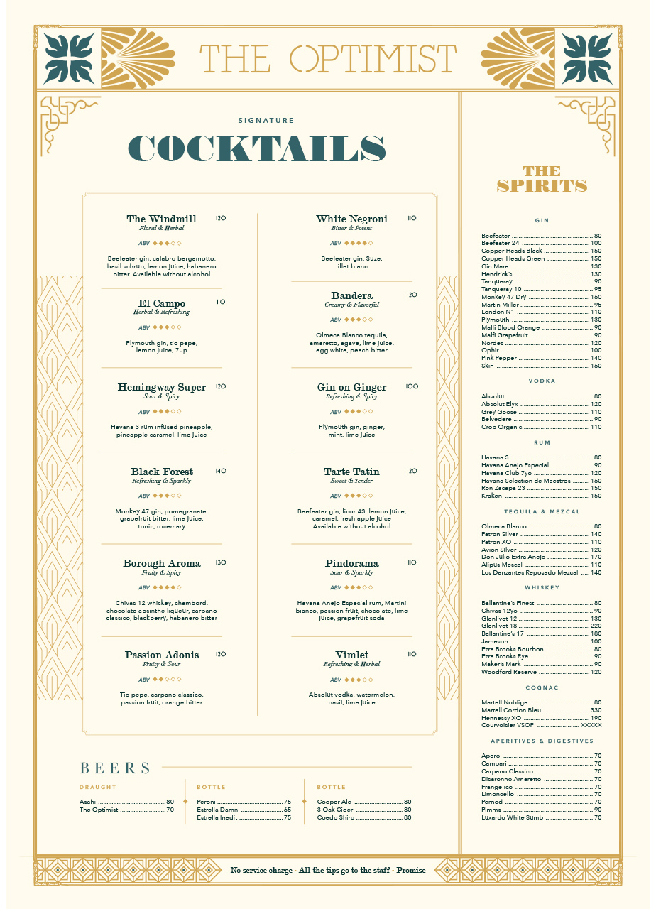 The Optimist - Drinks